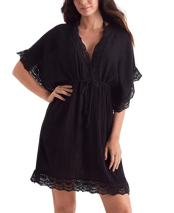 MIMI FLAMINGO Bliss Gauze Horizon Tunic - Black