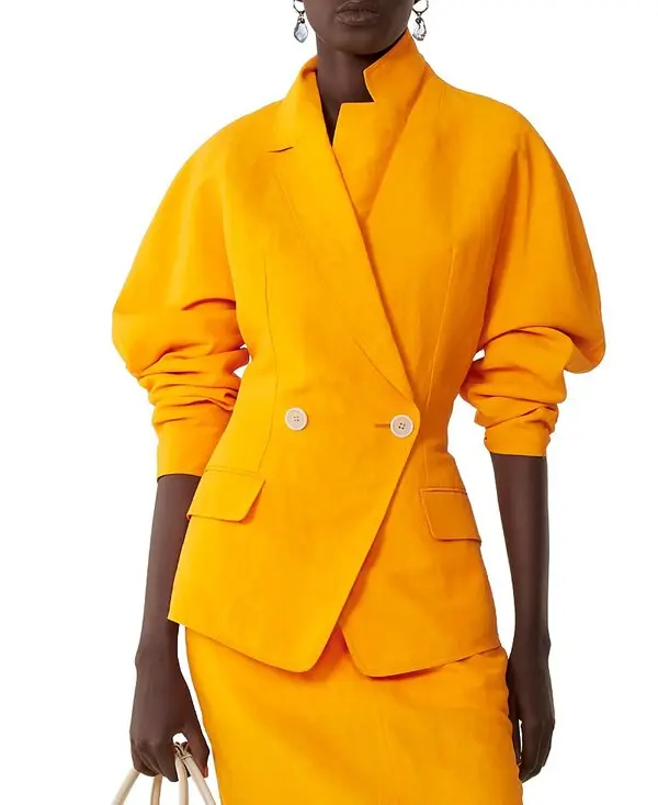 LANVIN Paper And Viscose Open-back Jacket - Orange