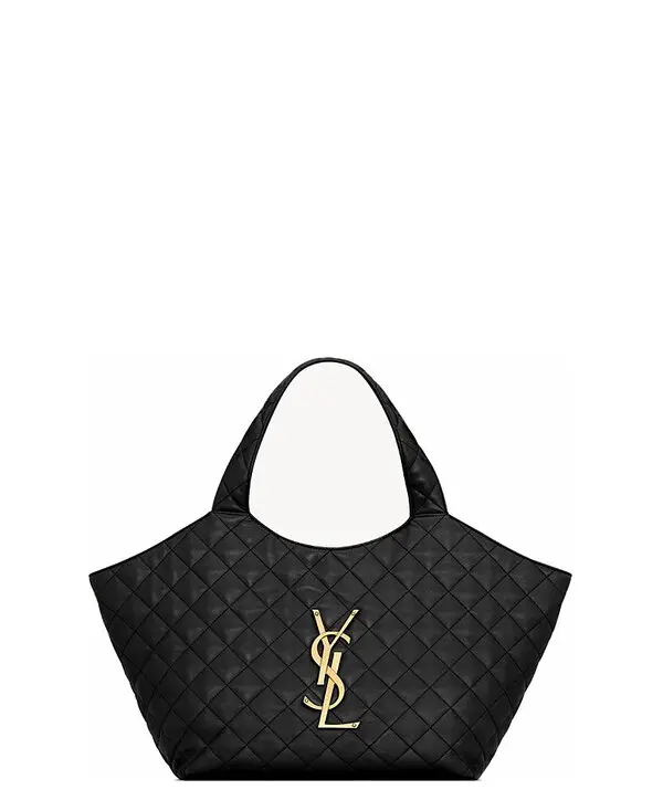 Saint Laurent Icare Quilted Leather Medium Bag - Black