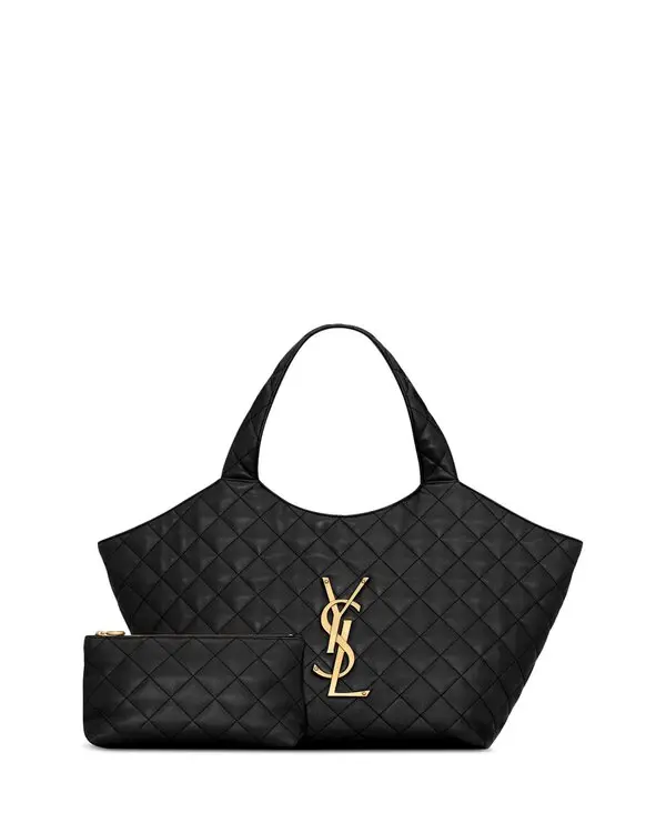 Saint Laurent Icare Quilted Leather Medium Bag - Black