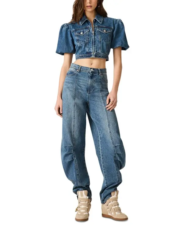 Steve Madden Marcy Puff Sleeve Denim Jacket