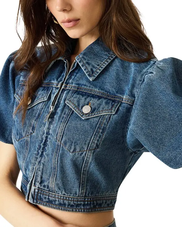 Steve Madden Marcy Puff Sleeve Denim Jacket