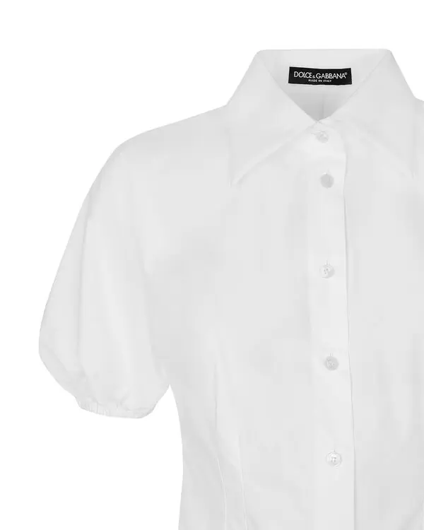 Dolce & Gabbana Cotton Poplin Puff Sleeve Shirt