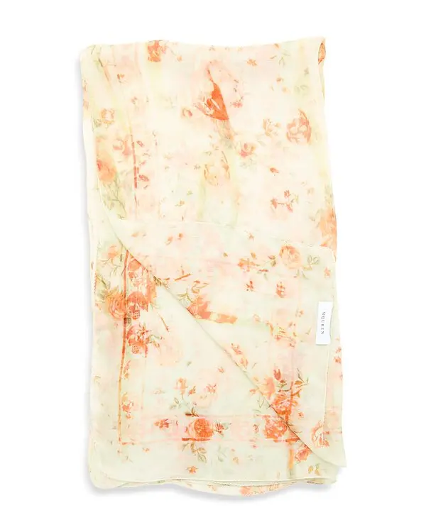 Alexander McQueen Floral Silk Chiffon Scarf