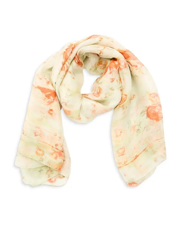Alexander McQueen Floral Silk Chiffon Scarf