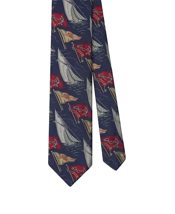 Robert Talbott Boat Flags Neck Tie - Navy