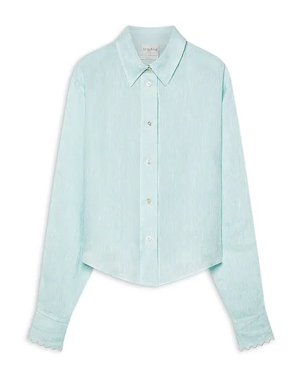 FORTE_FORTE Linen Gauze Embroidered Shirt - Plume