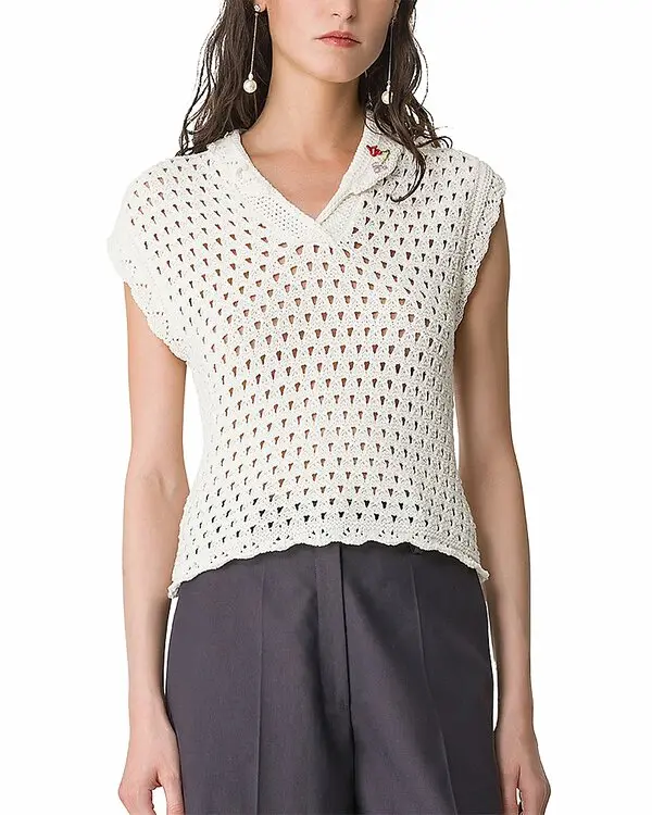 FORTE_FORTE Openwork Top