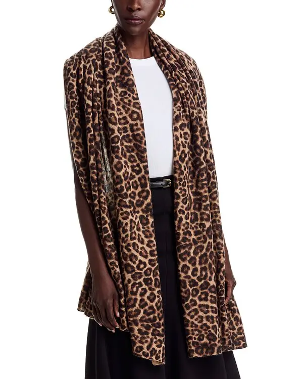 Bloomingdale'S Animal Travel Cashmere Wrap, Exclusive - Brown