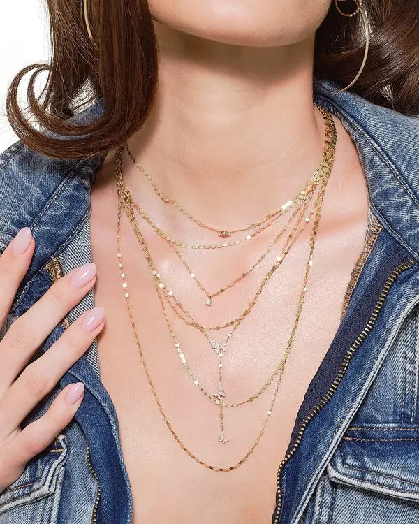 Lana Jewelry 14k Yellow Diamond Solitaire Layered Necklace