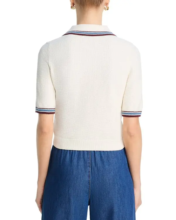 Veronica Beard Quinelle Knit Polo Top