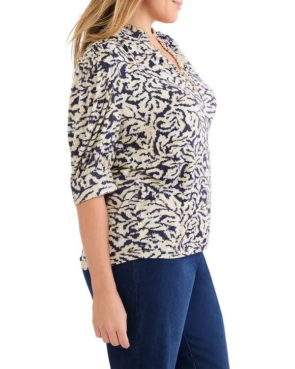 NIC+ZOE Contrast Swirl Top