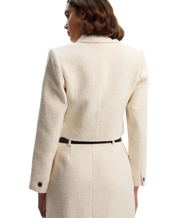 Karen Millen Double Button Tweed Cropped Jacket