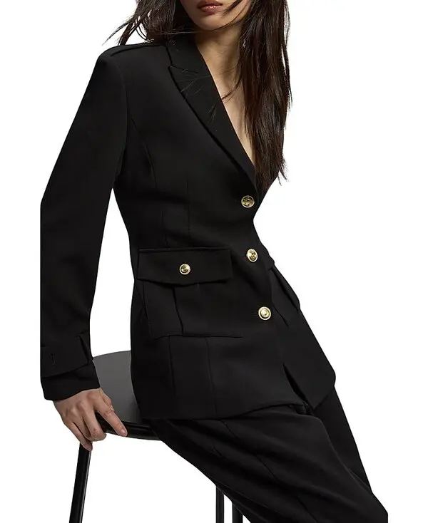 Karen Millen Military Single Breasted Blazer - Black