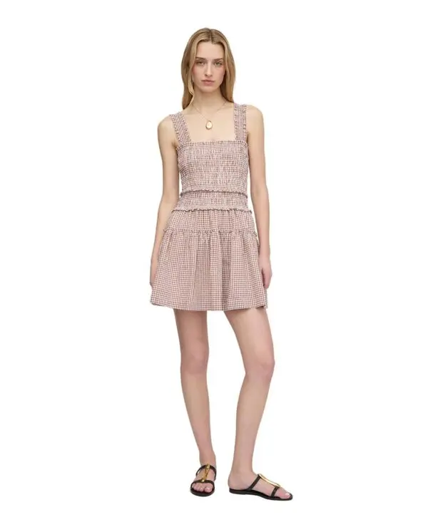 Hill House Home The Azalea Mini Dress - Cognac Gingham