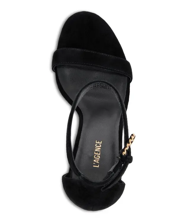 L'Agence Gisele Vii Sandals - Black Suede