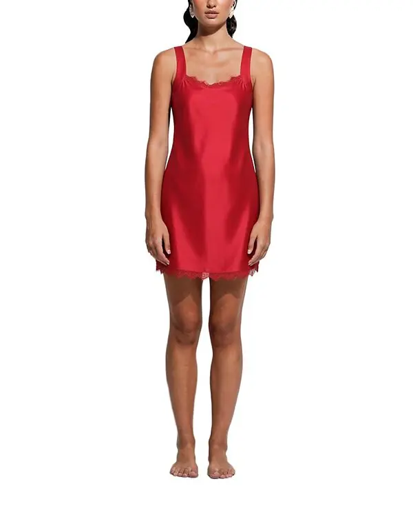 Ginia Aurora Silk Chemise - Ruby