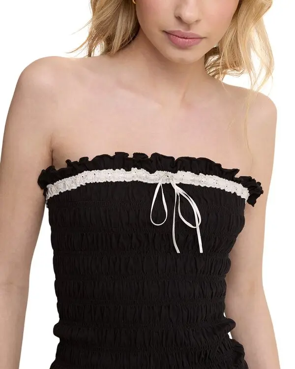 NOBODY'S CHILD Shirred Bandeau Top
