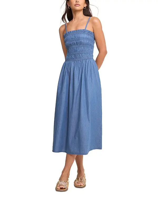 NOBODY'S CHILD Faith Denim Midi Dress - Blue