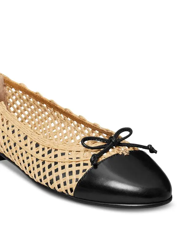 Tory Burch Cap Toe Ballet Flats - Natural