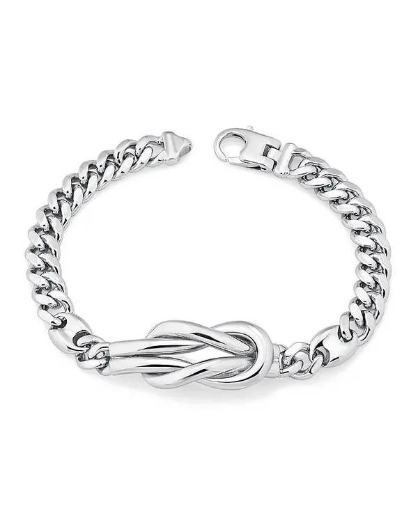 ORADINA Sterling Infinity Knot Curb Bracelet - Silver