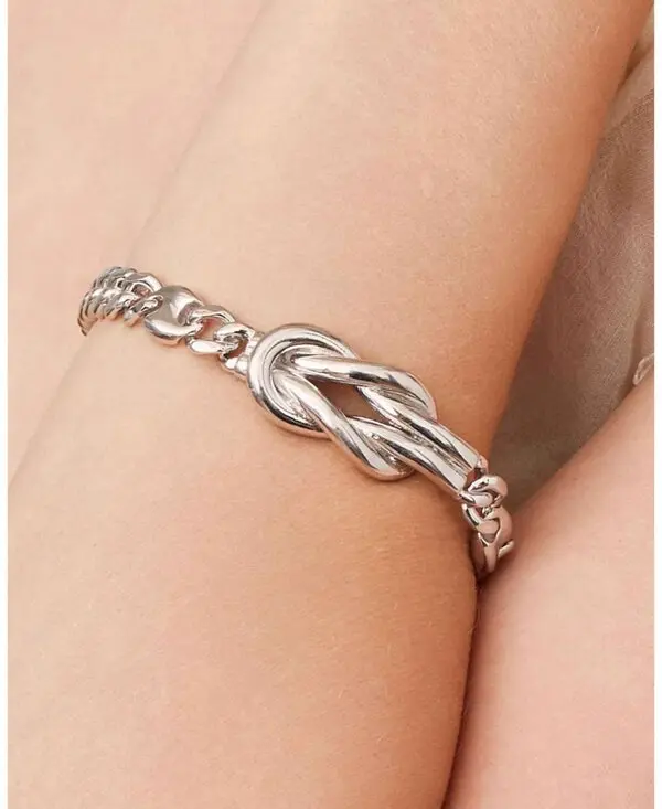 ORADINA Sterling Infinity Knot Curb Bracelet