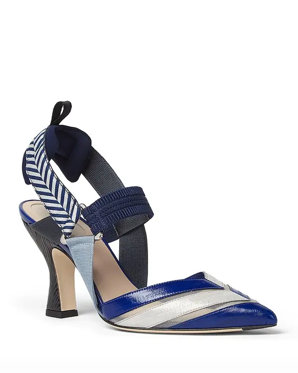 Fendi Elett Blue Smoke Pumps - Blue Multi