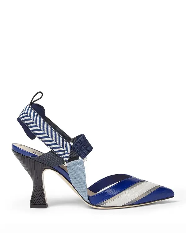 Fendi Elett Blue Smoke Pumps