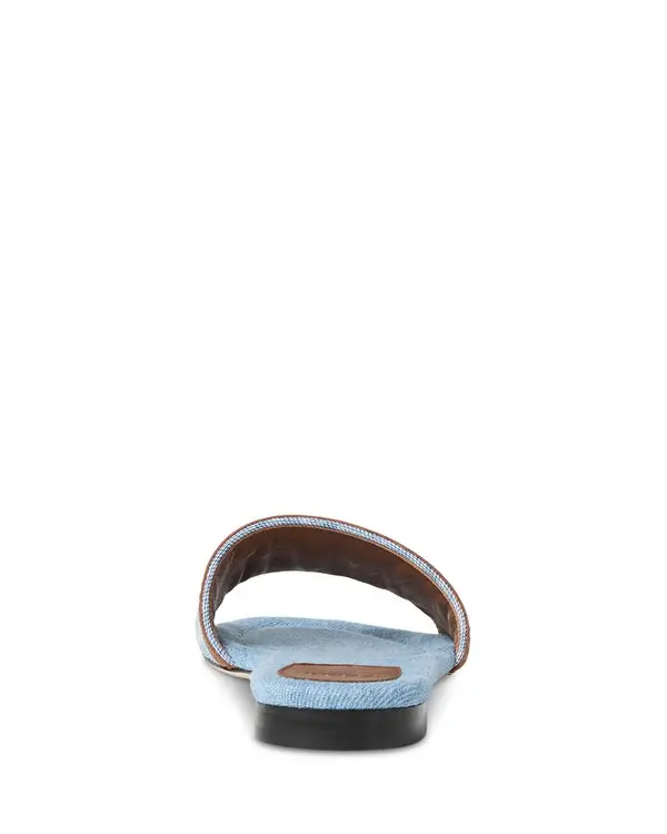 Fendi Denim Slides - Blue/brown