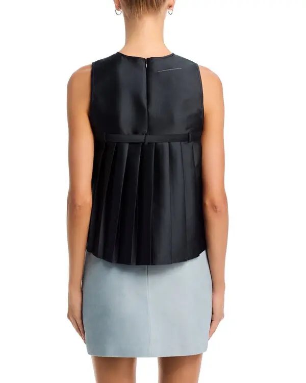 MAISON MARGIELA Pleated Satin Sleeveless Top