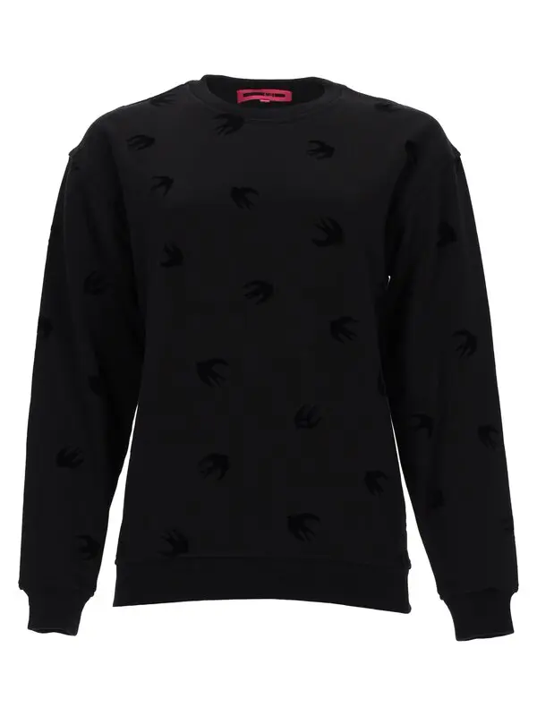 Alexander McQueen All-over Swallow Print Cotton Sweatshirt