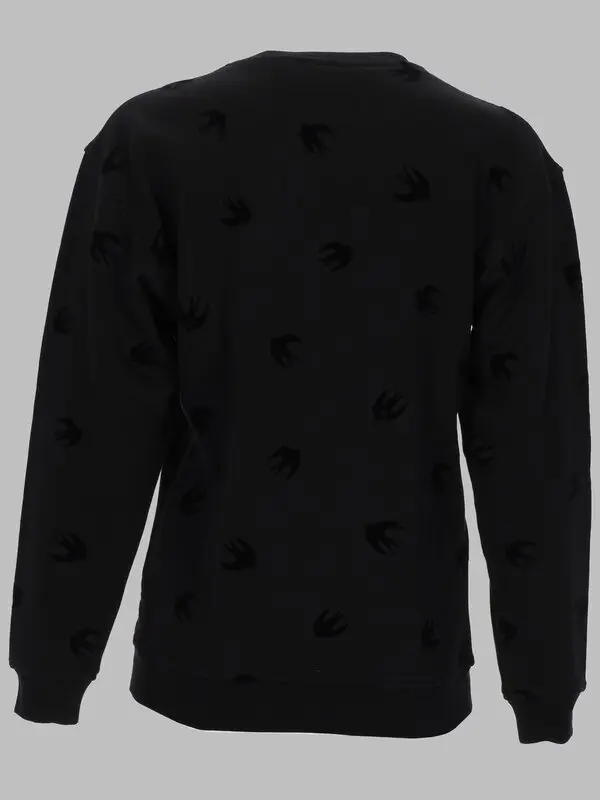 Alexander McQueen All-over Swallow Print Cotton Sweatshirt
