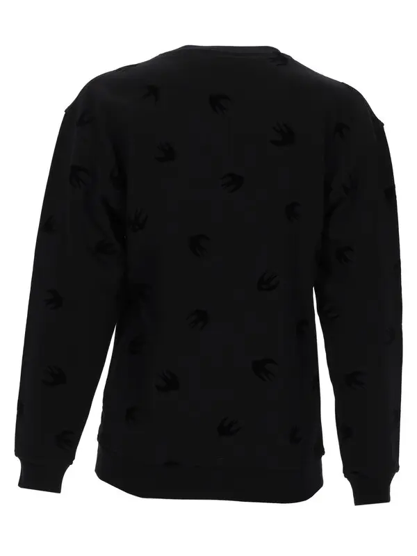 Alexander McQueen All-over Swallow Print Cotton Sweatshirt