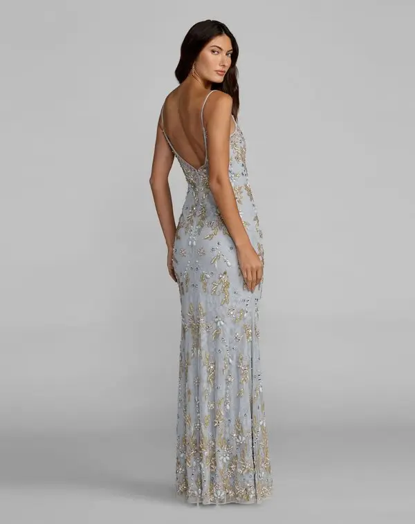 Mac Duggal Embellished Sleeveless Lace Gown