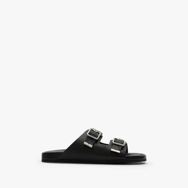 Burberry Leather Urchin Sandals - Black