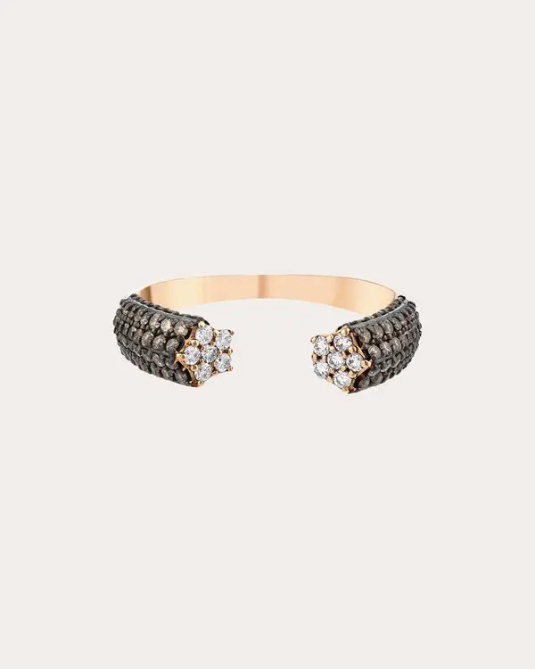 BEE GODDESS Cognac Diamond Sirius Star Ring - Green