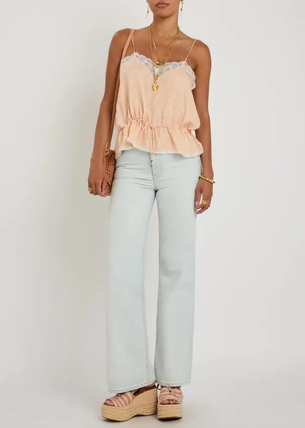 Chloé Embroidered Flared-leg Jeans