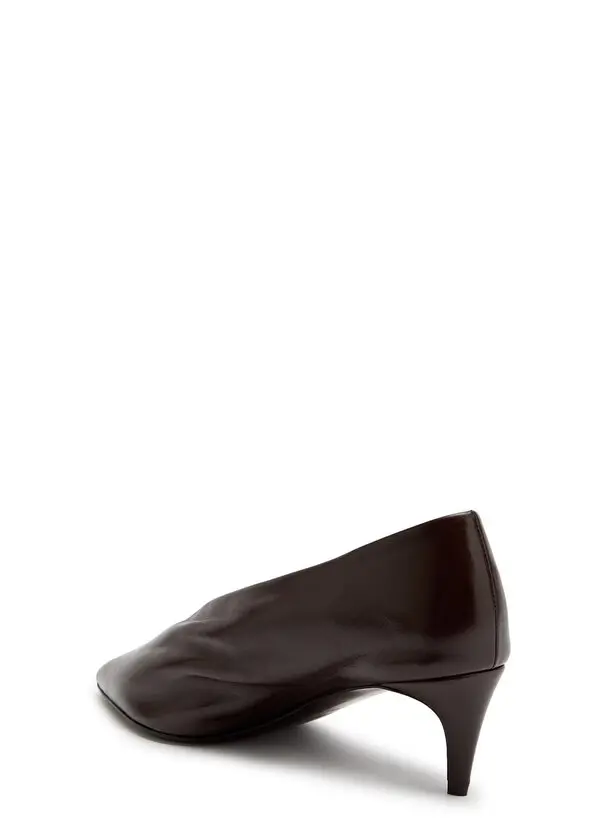 Khaite Miriam Draped Leather Pumps