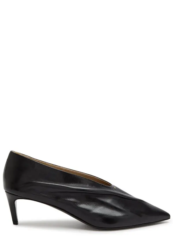 Khaite Miriam 50 Draped Leather Pumps