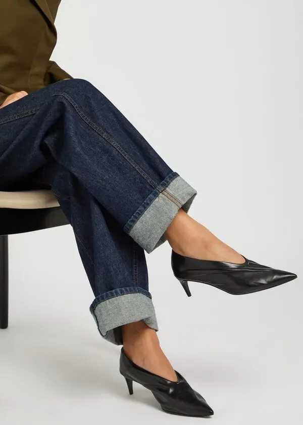 Khaite Miriam 50 Draped Leather Pumps