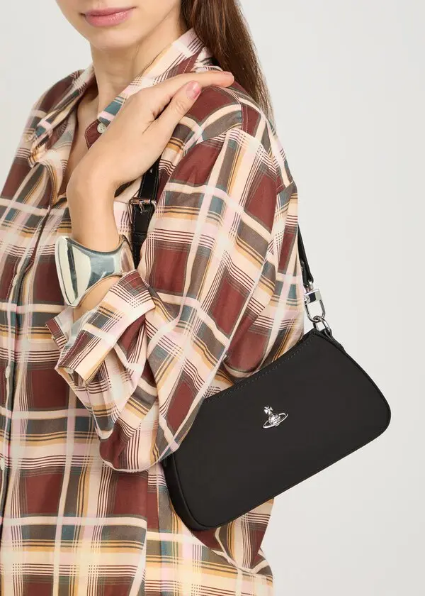 VIVIENNE WESTWOOD Tasha Twill Shoulder Bag - Black