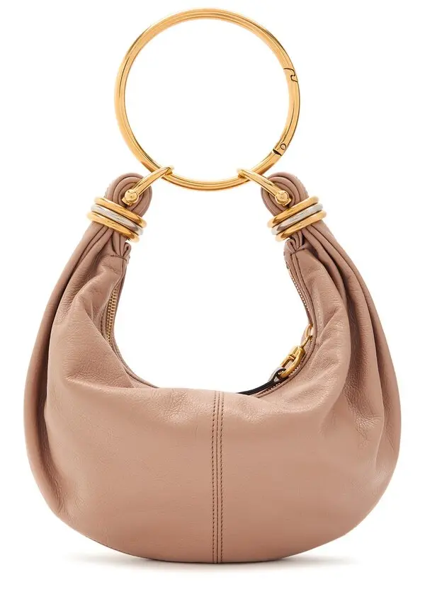 Chloé Leather Top Handle Bag With Hoop Handle - Rose