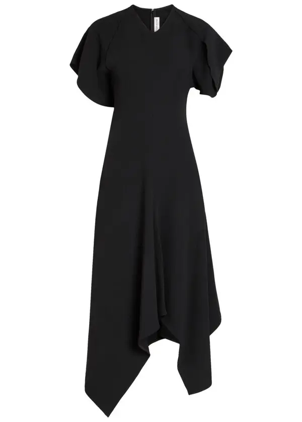 Victoria Beckham Asymmetric Draped Midi Dress