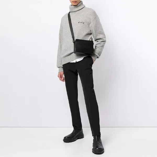 Off-White Embroidered Logo Turtleneck Sweater