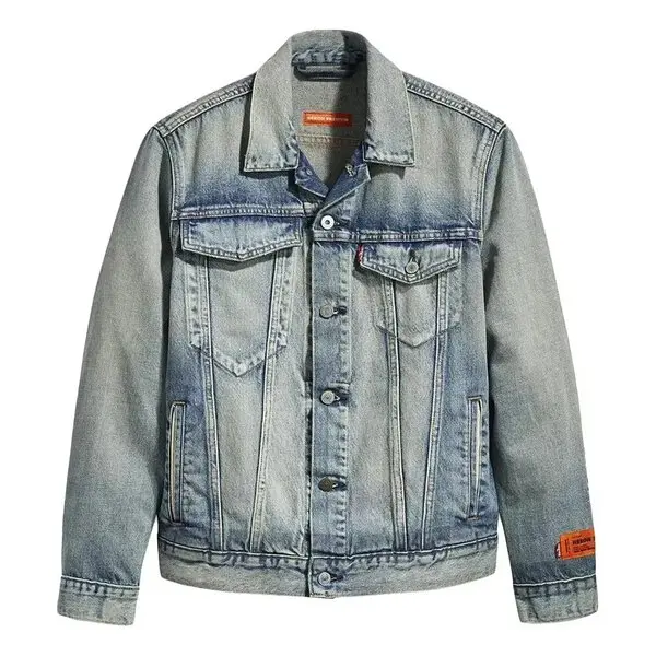 Heron Preston X Levi's Trucker Jacket "concrete Vintage Wash - Blue