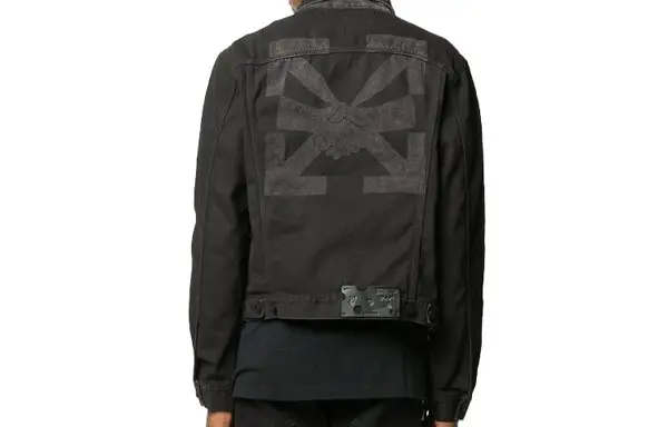 Off-White Arrows Logo Printed Denim Jacket
