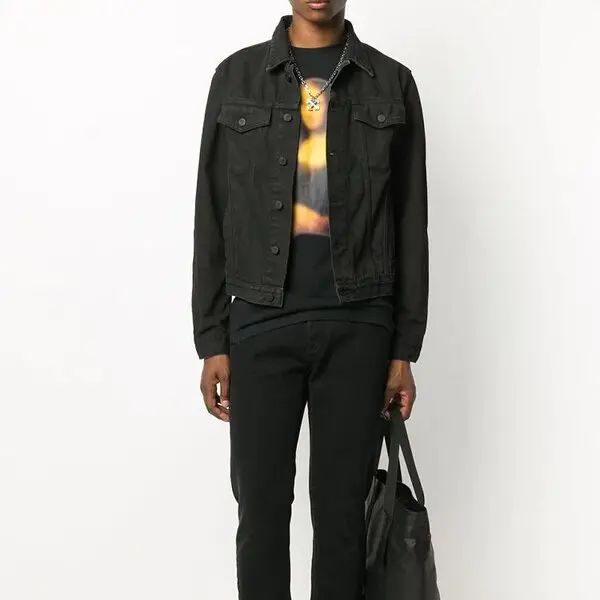 Off-White Arrows Logo Printed Denim Jacket