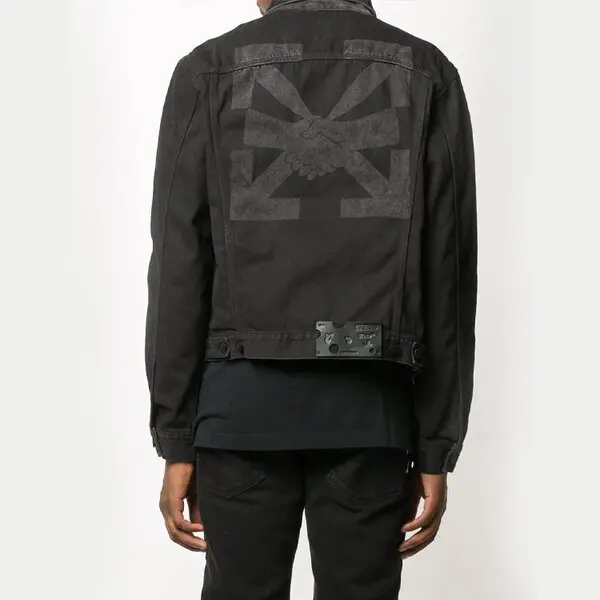 Off-White Arrows Logo Printed Denim Jacket