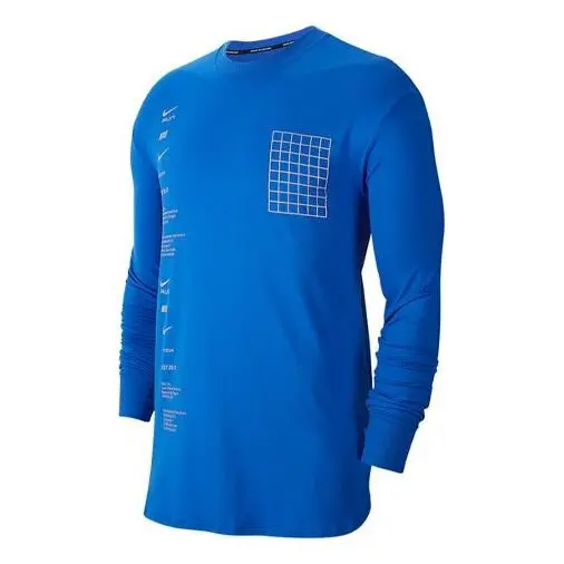 Nike Alphabet Pattern Printing Sports Long Sleeves - Blue