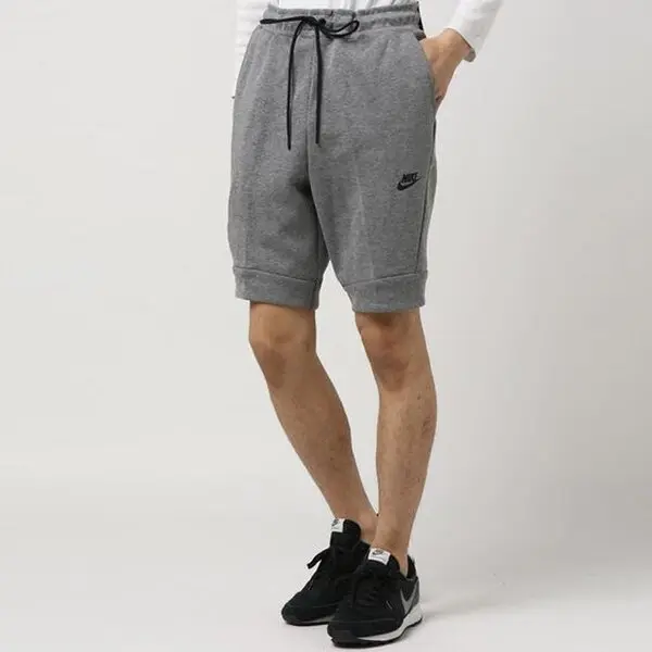 Nike Alphabet Logo Printing Lacing Loose Shorts Gray